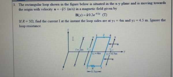 Solved 3. The rectangular loop shown in the figure below is | Chegg.com