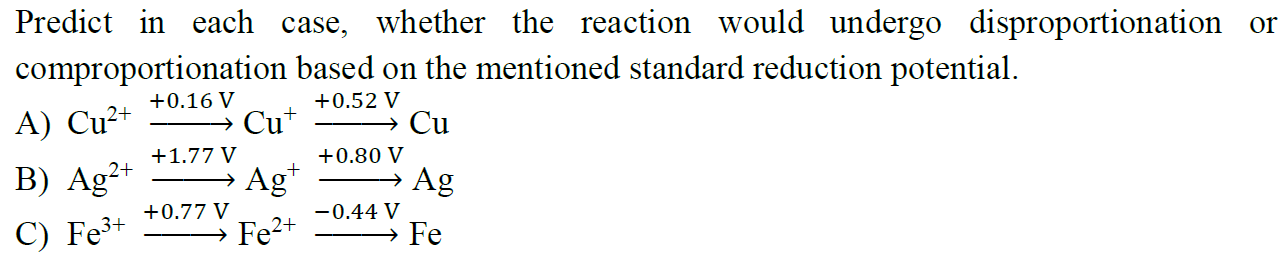 Solved Predict In Each Case Whether The Reaction Would