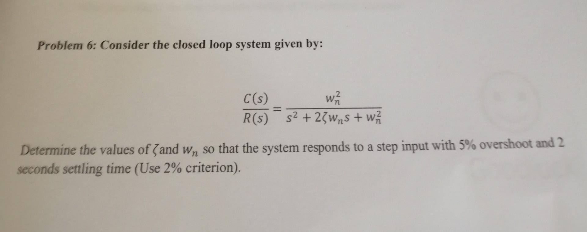 Solved Problem 6: Consider the closed loop system given by: | Chegg.com