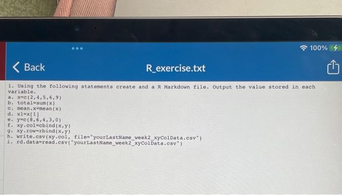 could someone put these commands in an R markdown | Chegg.com