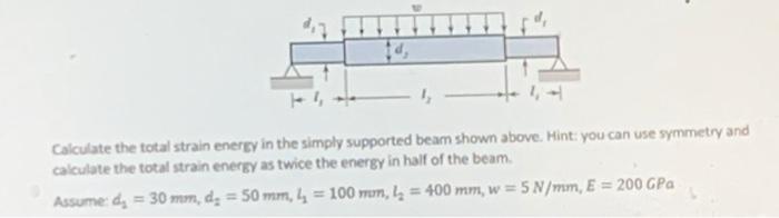 Solved 12, Calculate the total strain energy in the simply | Chegg.com