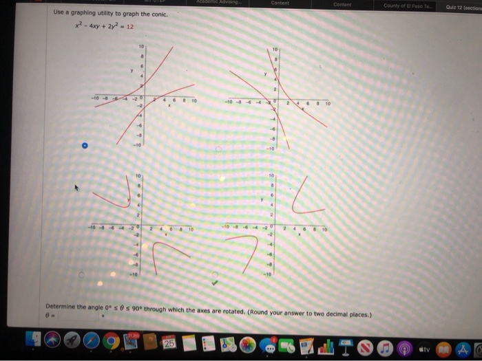 Solved Use a graphing utility to graph the conic. 2 - 4x + | Chegg.com