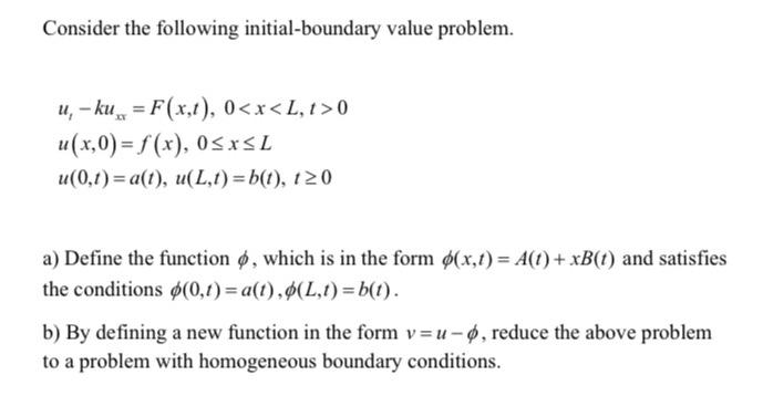 Solved Consider the following initial-boundary value | Chegg.com