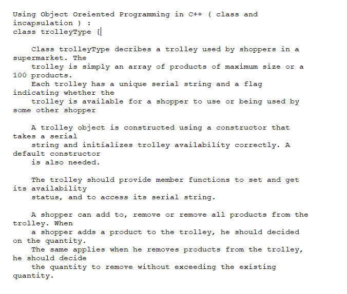 Solved Supermarket Project A shopper enters a supermarket, | Chegg.com