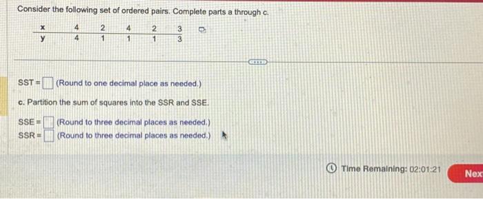 Solved Consider the following set of ordered pairs. Complete | Chegg.com