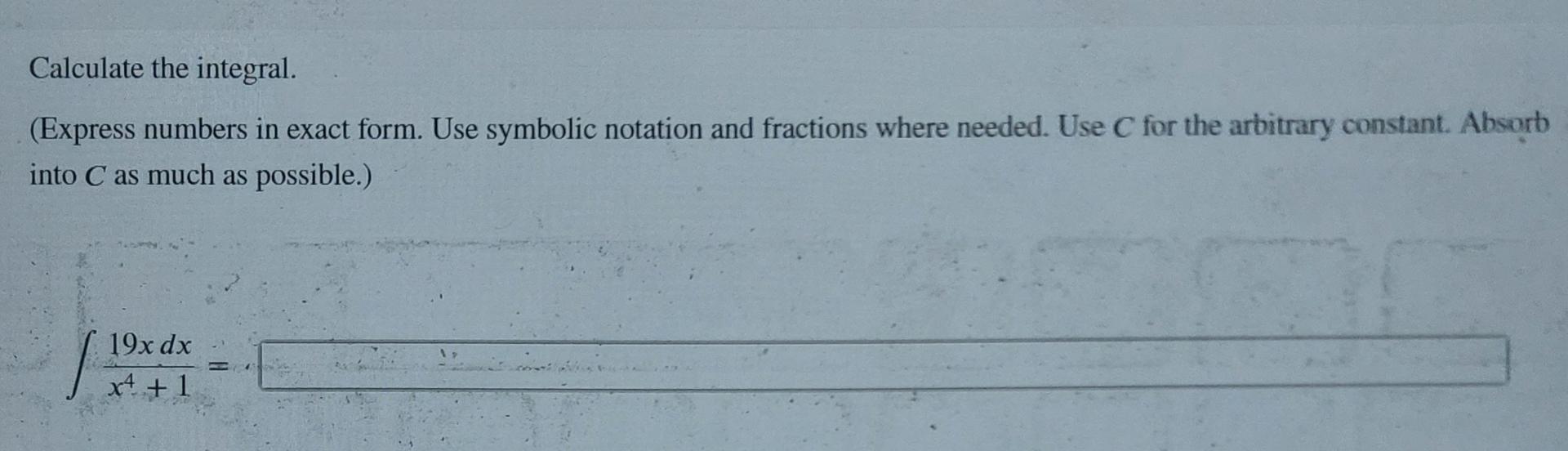 Solved Calculate the integral.(Express numbers in exact | Chegg.com