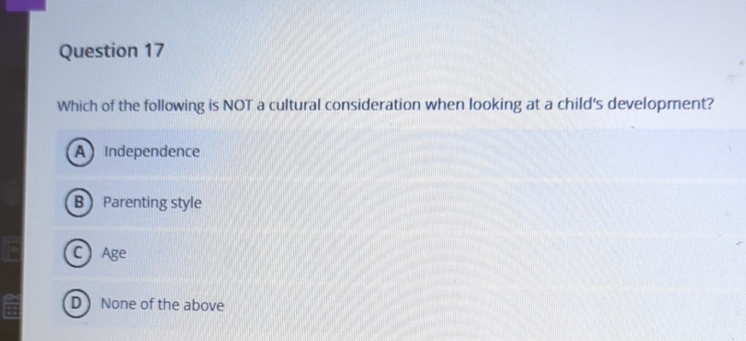 Solved Question 17Which of the following is NOT a cultural | Chegg.com