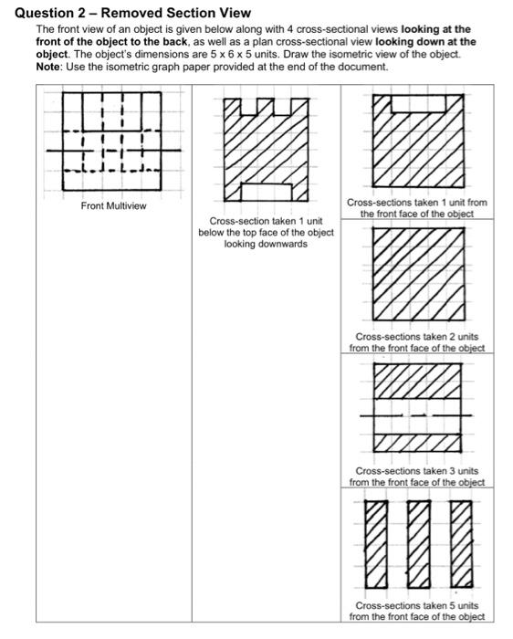 Solved Question 2 - Removed Section View The front view of | Chegg.com