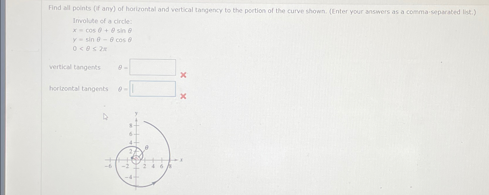 Solved Find all points (if any) ﻿of horizontal and vertical | Chegg.com