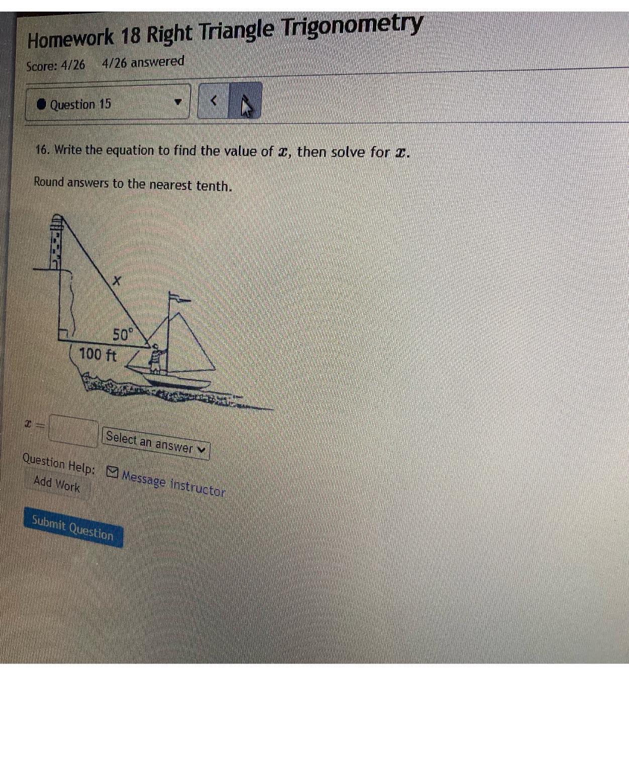 Solved Homework 18 ï Right Triangle Trigonometryscore Chegg