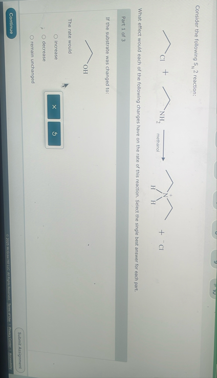 Solved Consider the following SN2 ﻿reaction: What effect | Chegg.com