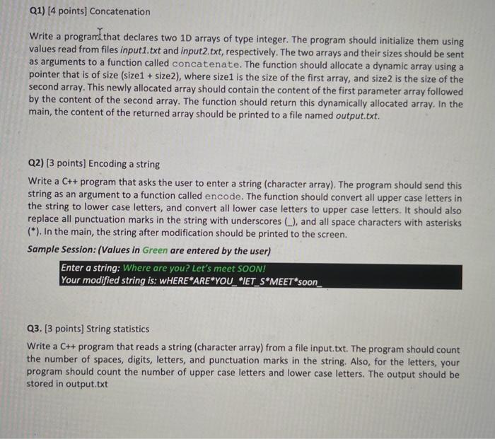 Solved Write A Programl That Declares Two 10 Arrays Of Type 