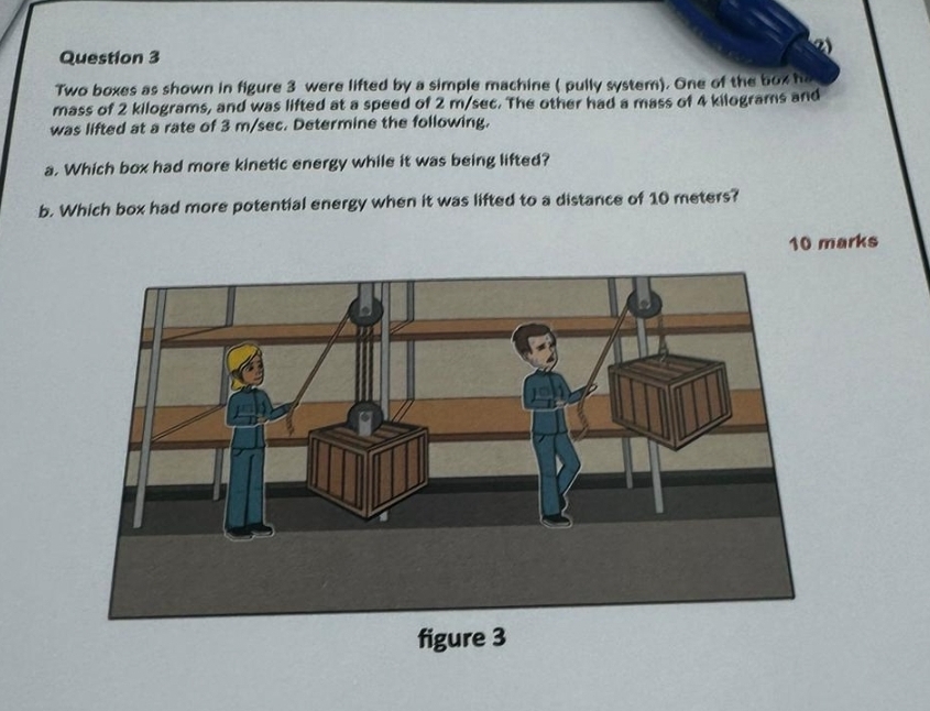Solved Question 3Two boxes as shown in figure 3 ﻿were lifted | Chegg.com