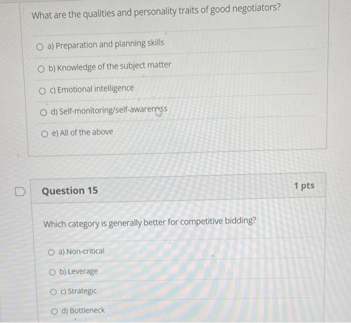 Solved What are the qualities and personality traits of good | Chegg.com