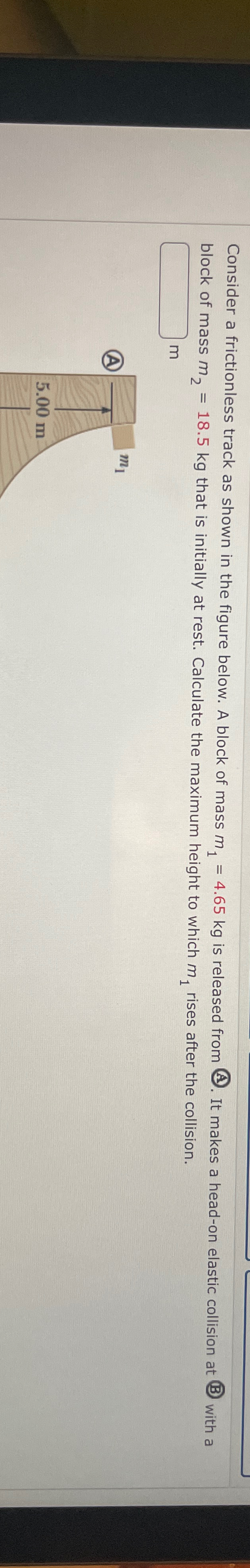 Solved Consider a frictionless track as shown in the figure | Chegg.com