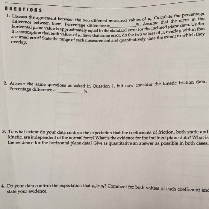 QUESTIONS 1. Discuss the agreement between the two | Chegg.com