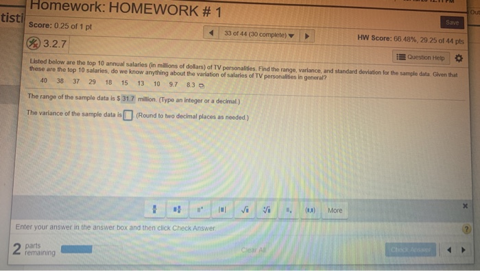 Solved Out Homework Homework 1 Tisti Score 0 25 Of 1 Pt