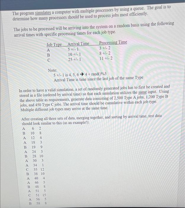 Solved The Program Simulates A Computer With Multiple 