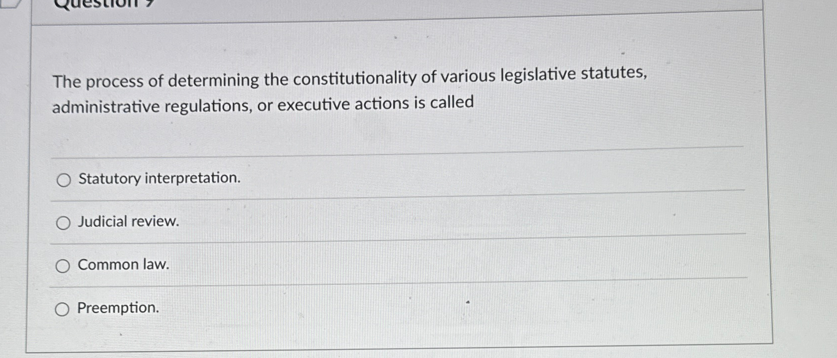 Solved The process of determining the constitutionality of | Chegg.com