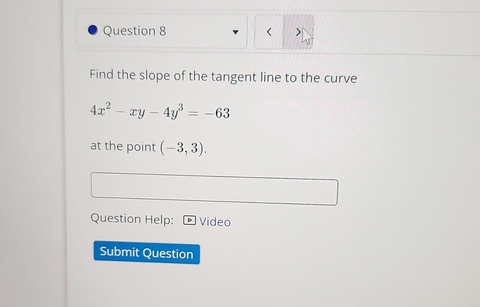 Solved Find the slope of the tangent line to the curve | Chegg.com