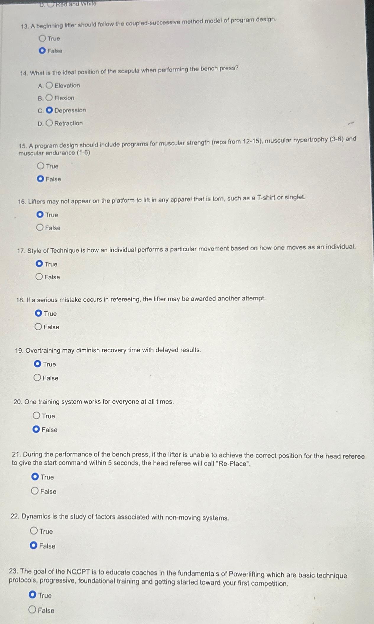 Solved A beginning lifter should follow the | Chegg.com