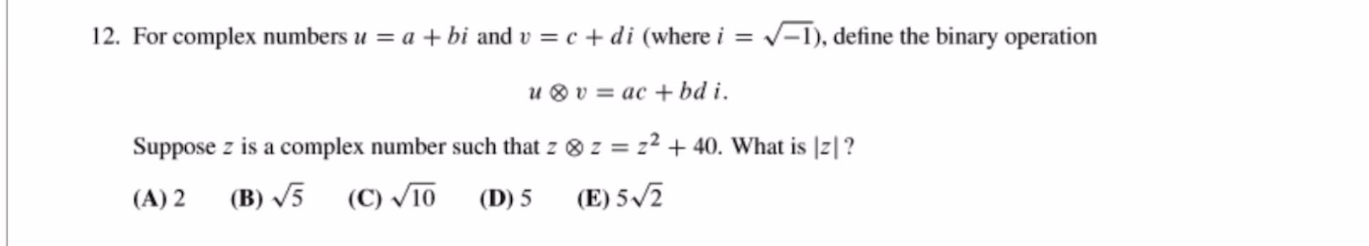 Solved For complex numbers u=a+bi ﻿and v=c+di (where | Chegg.com