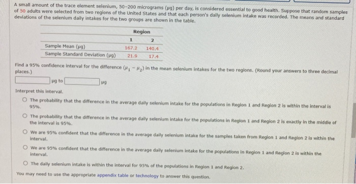 Solved A small amount of the trace element selenium, 50-200 | Chegg.com