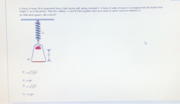 Solved A frame of mass Mis suspended from a light spring | Chegg.com