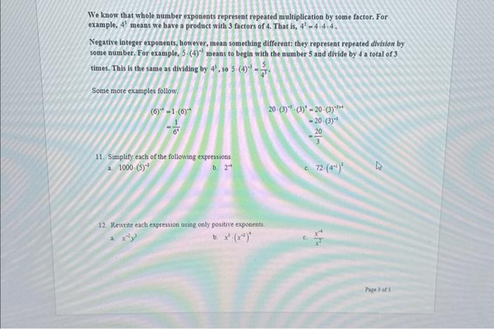 Solved We know that whole number exponents represent | Chegg.com