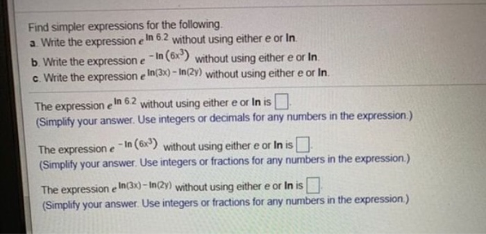 Solved Find simpler expressions for the following a Write | Chegg.com