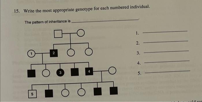 15. Write the most appropriate genotype for each | Chegg.com