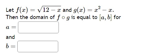Solved Let f(x)=12-x2 ﻿and g(x)=x2-x.Then the domain of f@g | Chegg.com