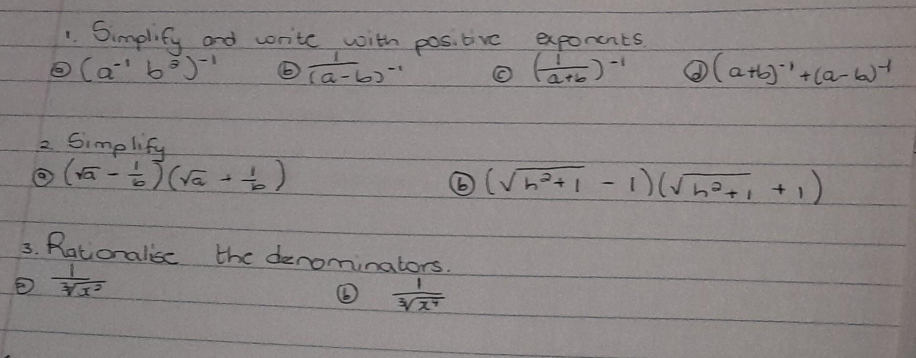 Solved 1. Simplify and write with positive exponents (a) | Chegg.com
