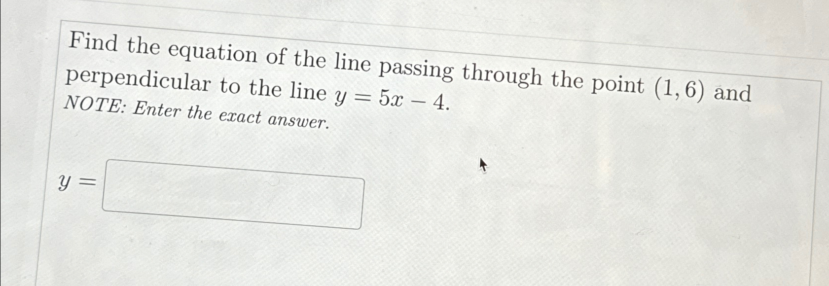 Solved Find the equation of the line passing through the | Chegg.com