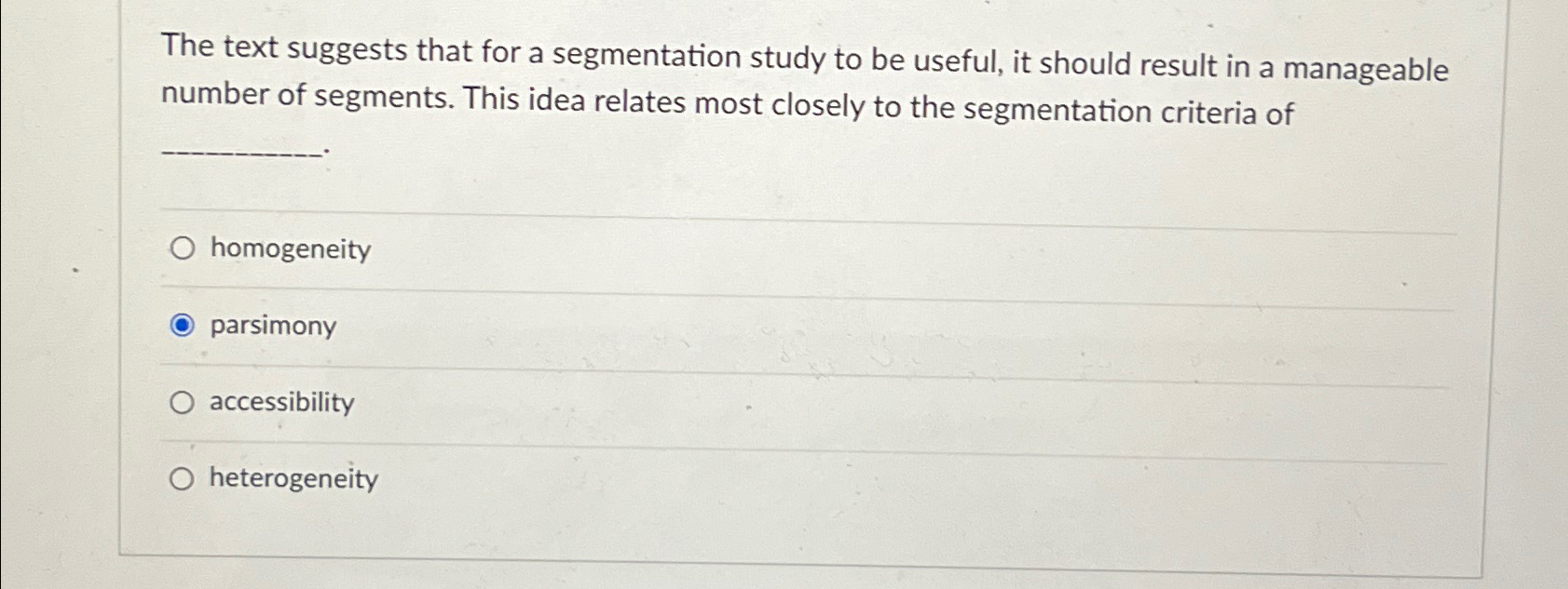 Solved The text suggests that for a segmentation study to be | Chegg.com