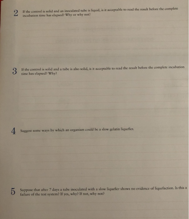 Solved If the control is solid and an inoculated tube is | Chegg.com