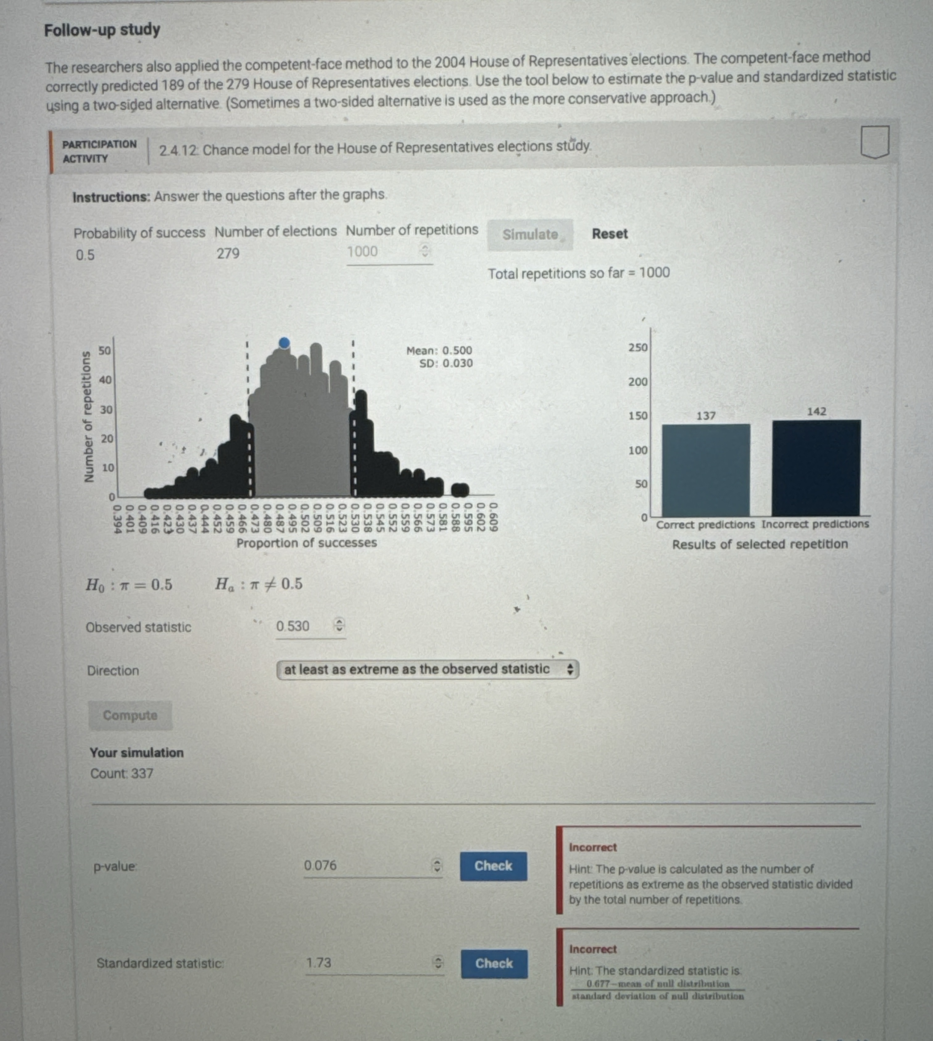 Solved What is the p value? And standarized statistic? | Chegg.com