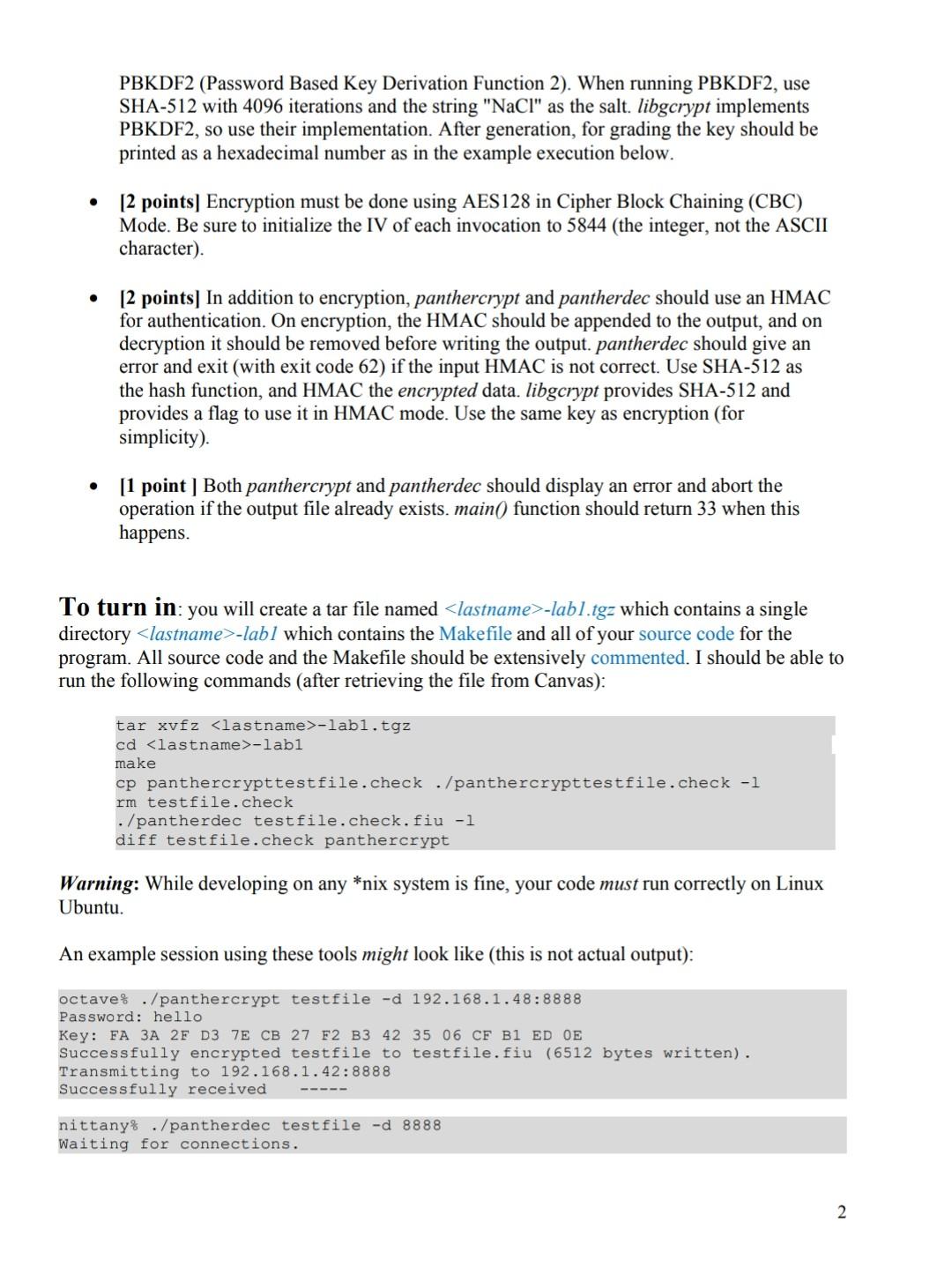 Solved Lab 3: PantherCrypt Overview. The goal of the | Chegg.com
