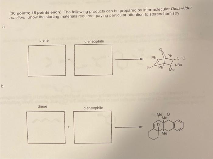Solved (30 points; 15 points each) The following products | Chegg.com