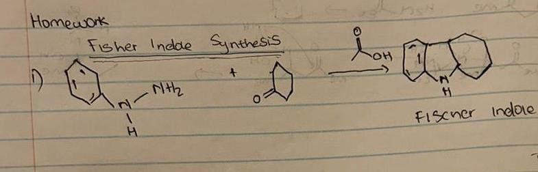 Solved Homework Fisher Indde Synthesis 1) Fiscner indole | Chegg.com