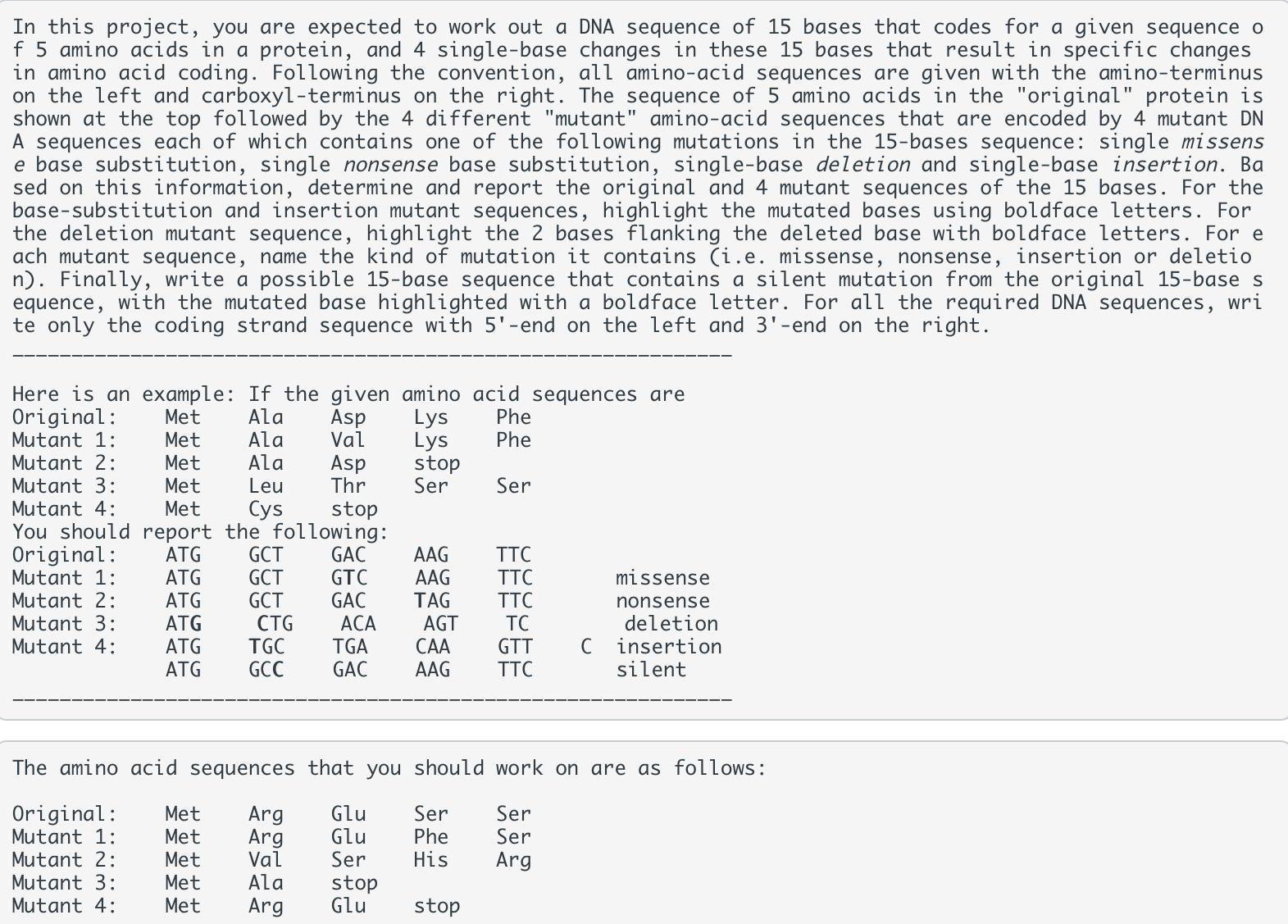 Solved In this project, you are expected to work out a DNA | Chegg.com