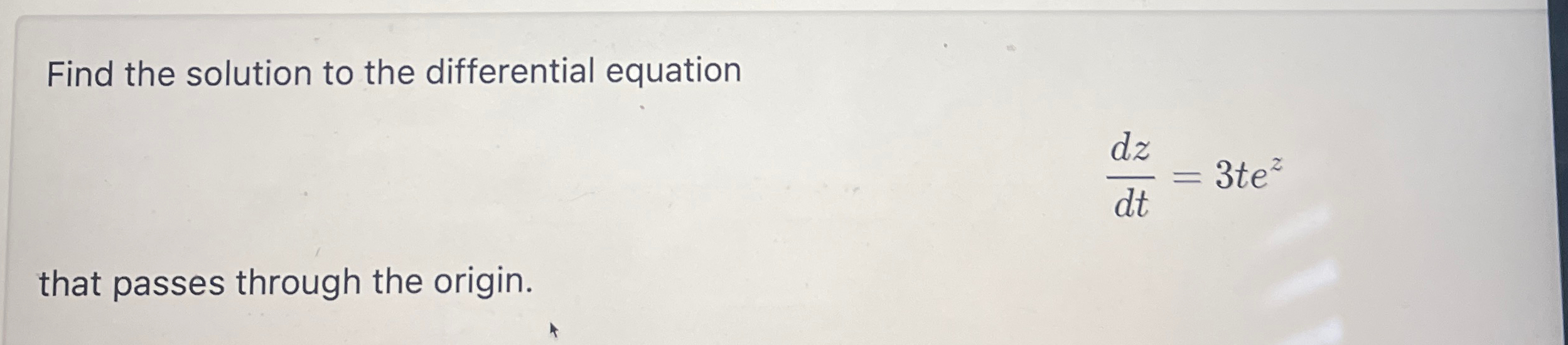 Solved Find the solution to the differential | Chegg.com