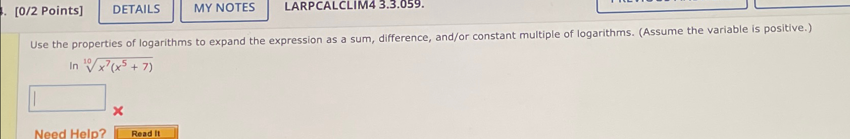 Solved Use the properties of logarithms to expand the | Chegg.com