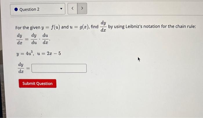 Solved For the given y=f(u) and u=g(x), find dxdy by using | Chegg.com