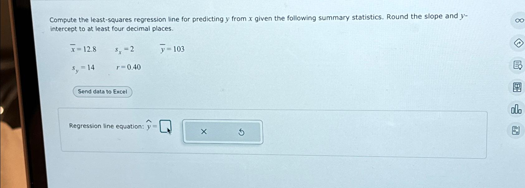 Compute the least-squares regression line for | Chegg.com