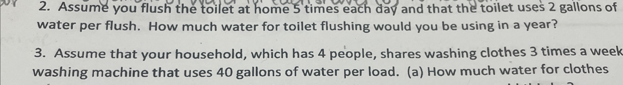 Solved Assume you flush the toilet at home 5 ﻿times each day | Chegg.com