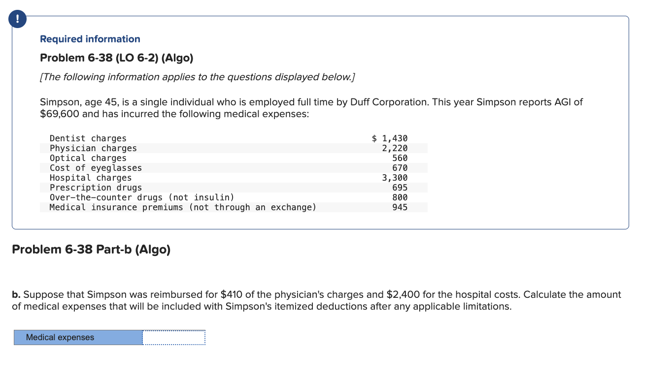 Solved Required informationProblem 6-38 (LO 6-2) (Algo)[The | Chegg.com