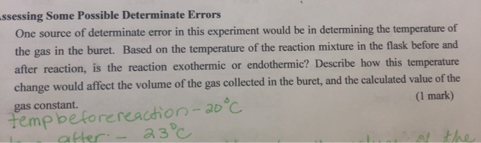 ssessing Some Possible Determinate Errors One source | Chegg.com