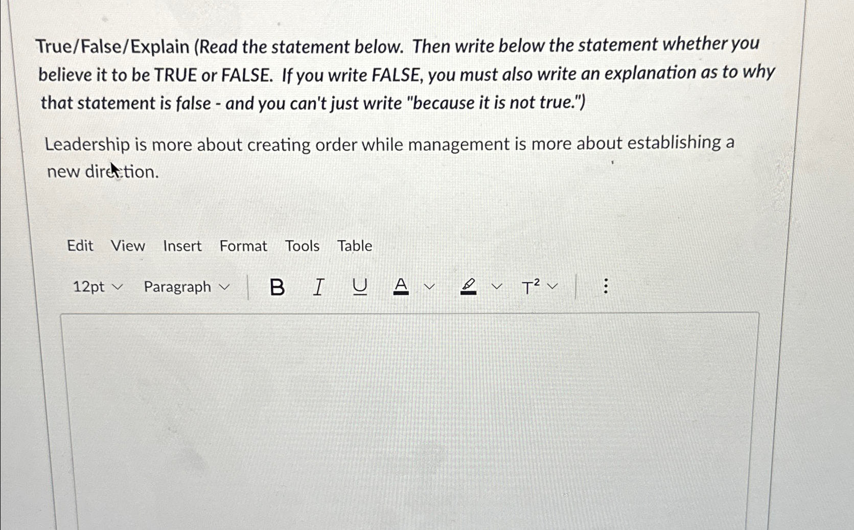 Solved True/False/Explain (Read the statement below. Then | Chegg.com