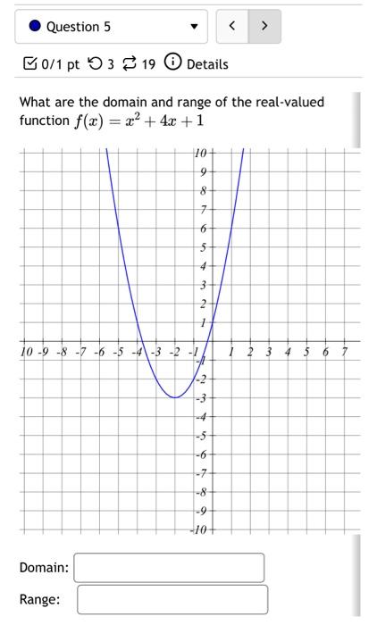 Solved What are the domain and range of the real-valued | Chegg.com